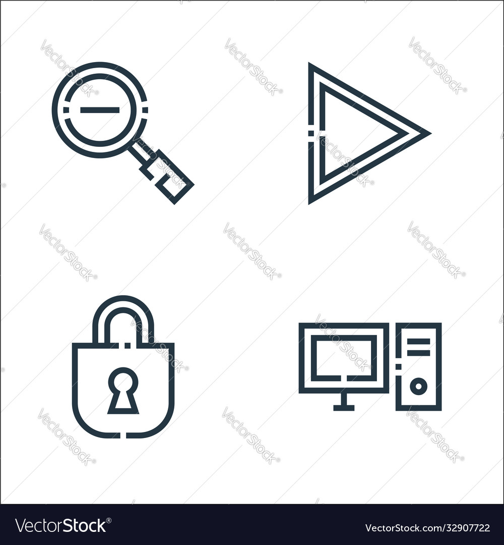 Web essentials line icons linear set quality line Vector Image