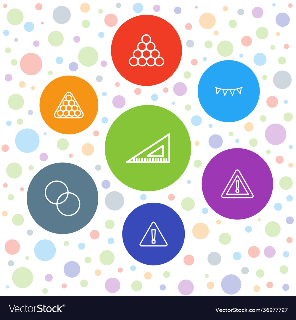 7 triangle icons Royalty Free Vector Image - VectorStock