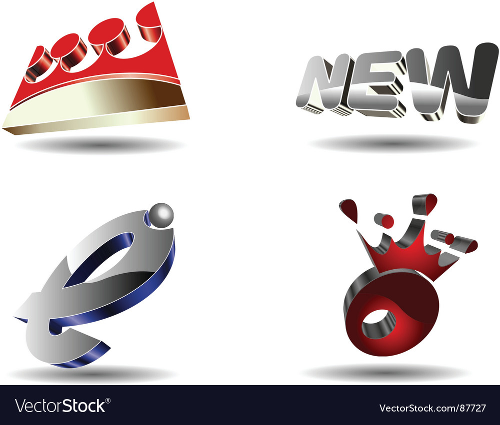 Abstract 3d symbols Royalty Free Vector Image - VectorStock