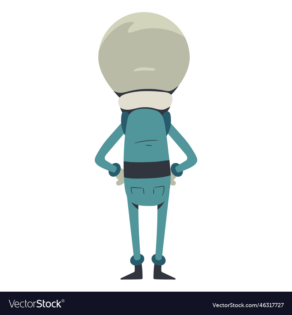 Alien back character Royalty Free Vector Image