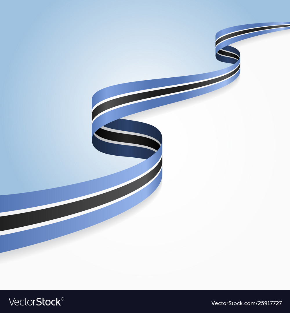 Botswana flag wavy abstract background Royalty Free Vector