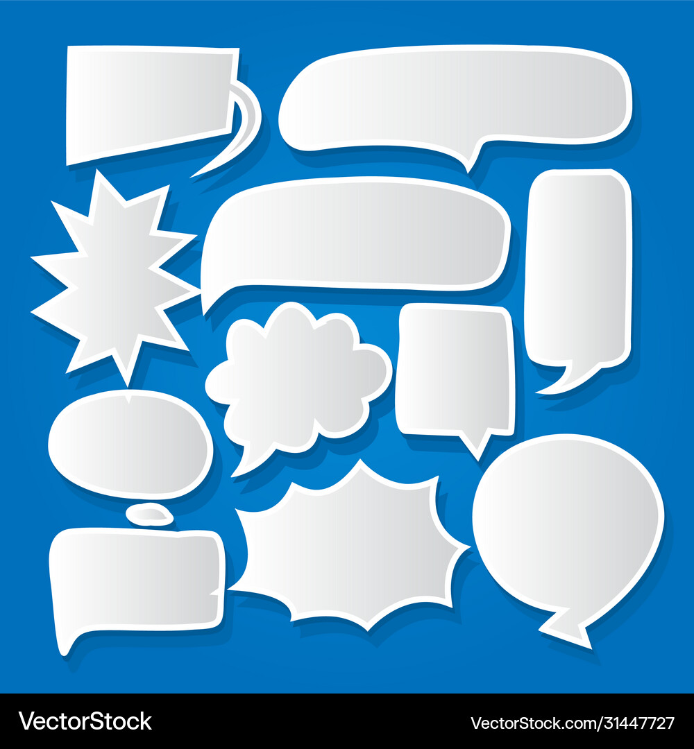 Comic bubble speech balloons cartoon 16 Royalty Free Vector