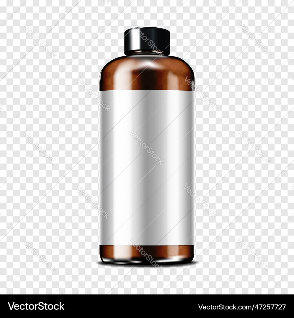 Dark brown clear glass or plastic large Royalty Free Vector