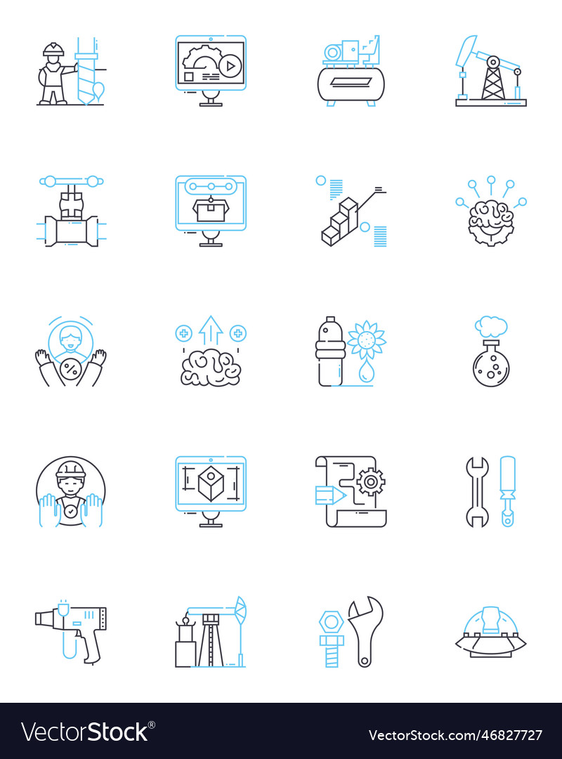 Data analytics linear icons set mining modeling Vector Image Data analytics linear icons set mining modeling Vector Image