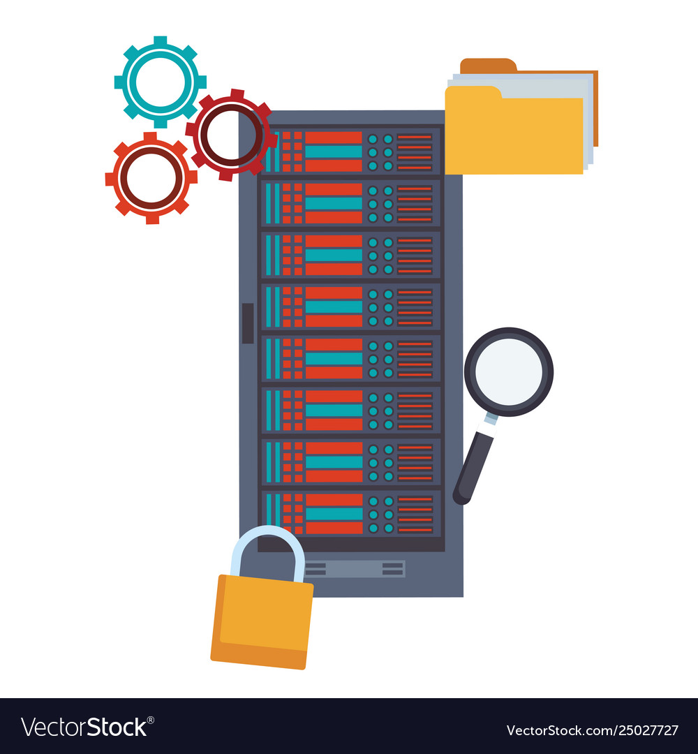Database with security system Royalty Free Vector Image