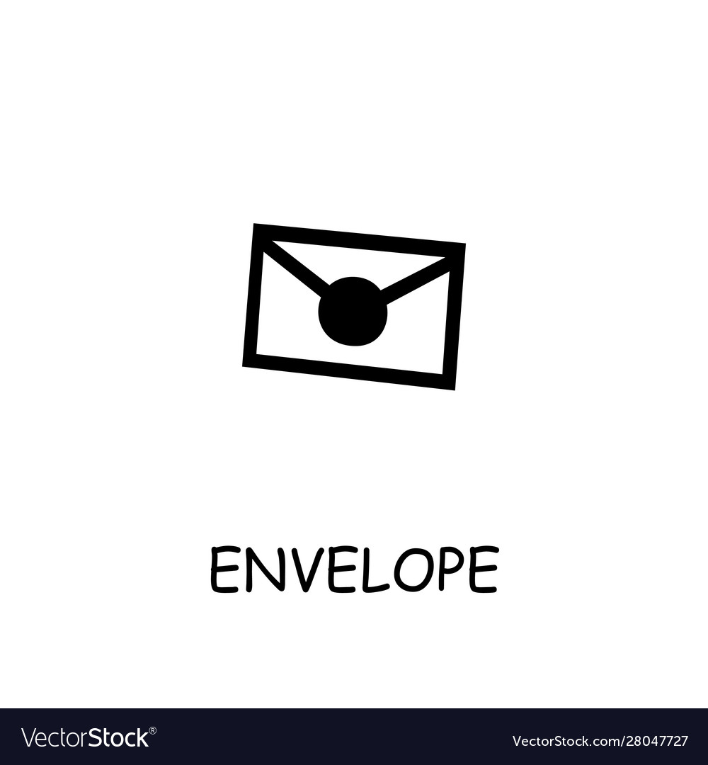 Envelope flat icon Royalty Free Vector Image - VectorStock
