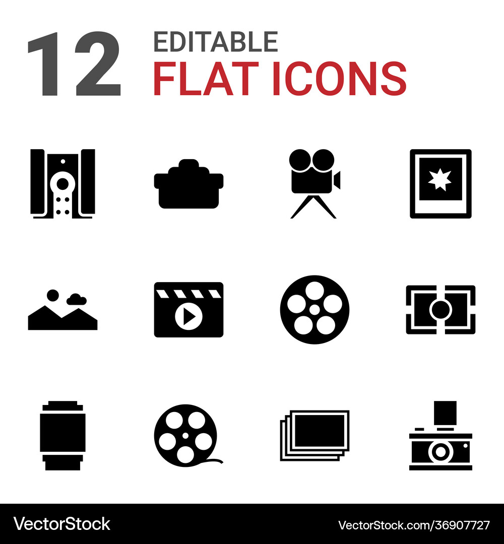 Film icons Royalty Free Vector Image - VectorStock
