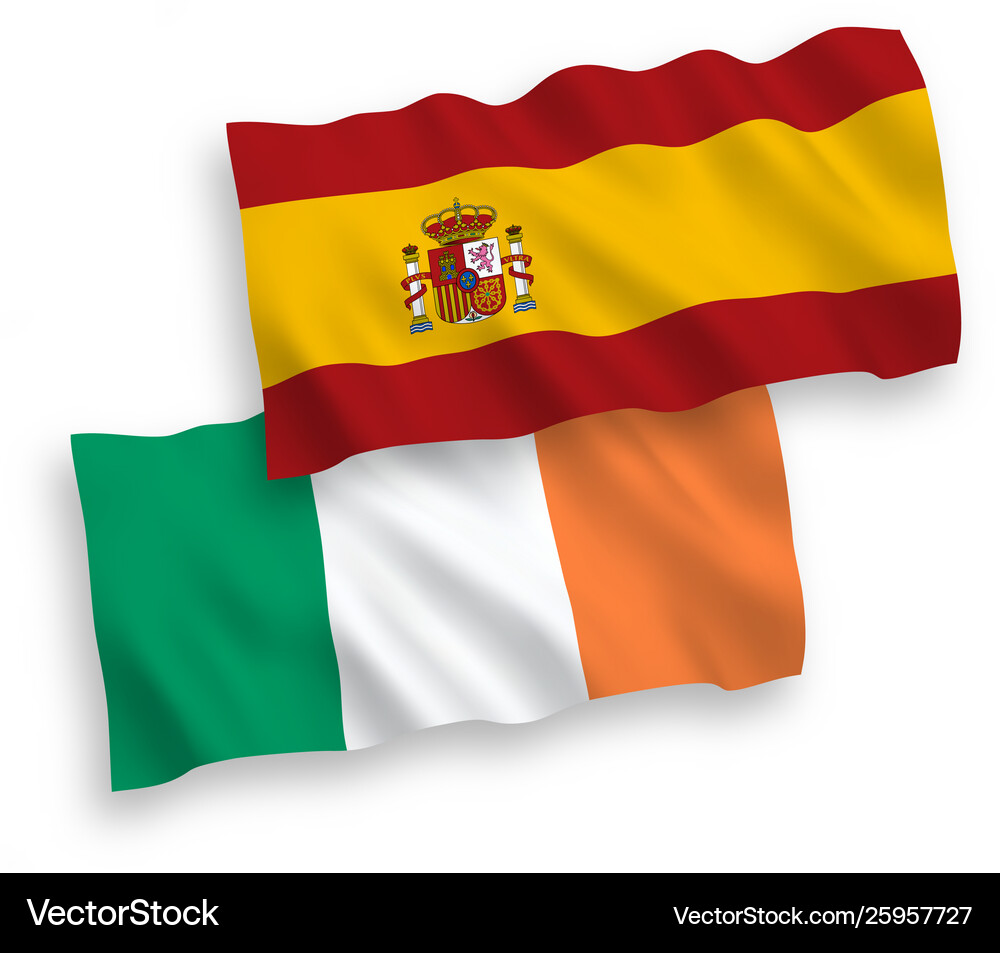 Flags ireland and spain on a white background Vector Image
