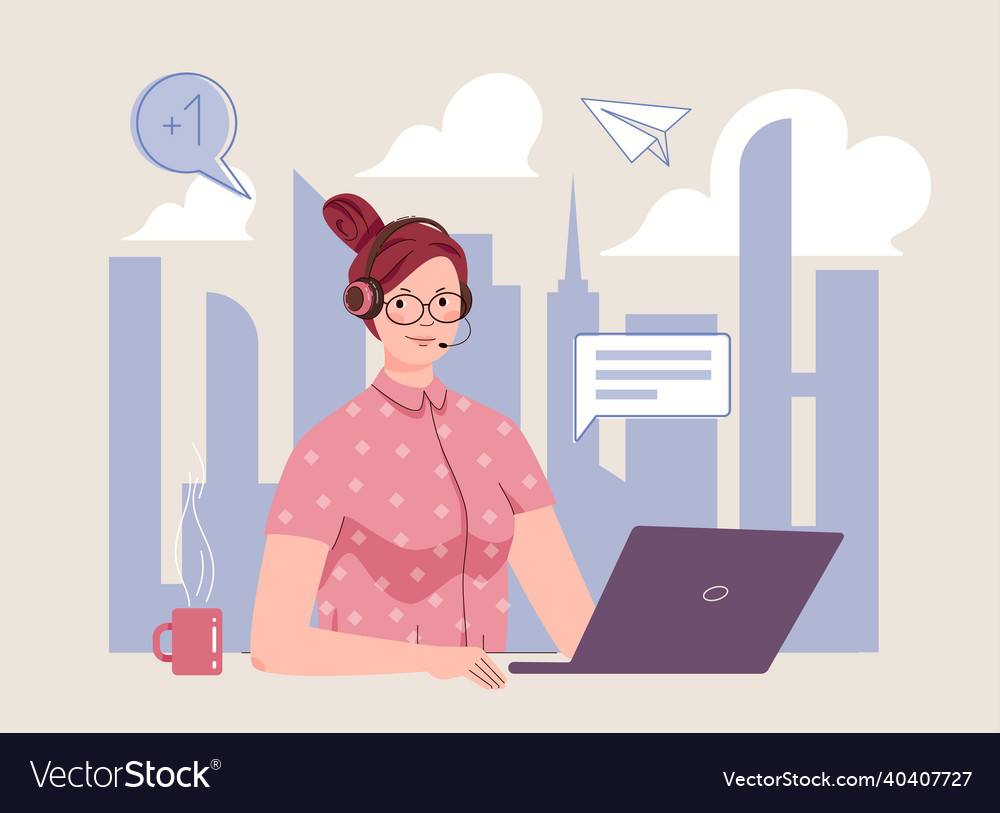 Global online technical support call center Vector Image Global online technical support call center Vector Image