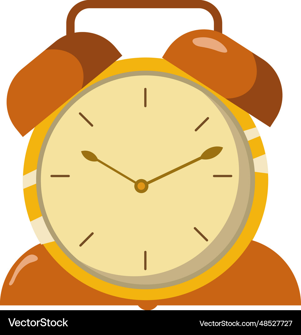 Golden watch alarm Royalty Free Vector Image - VectorStock