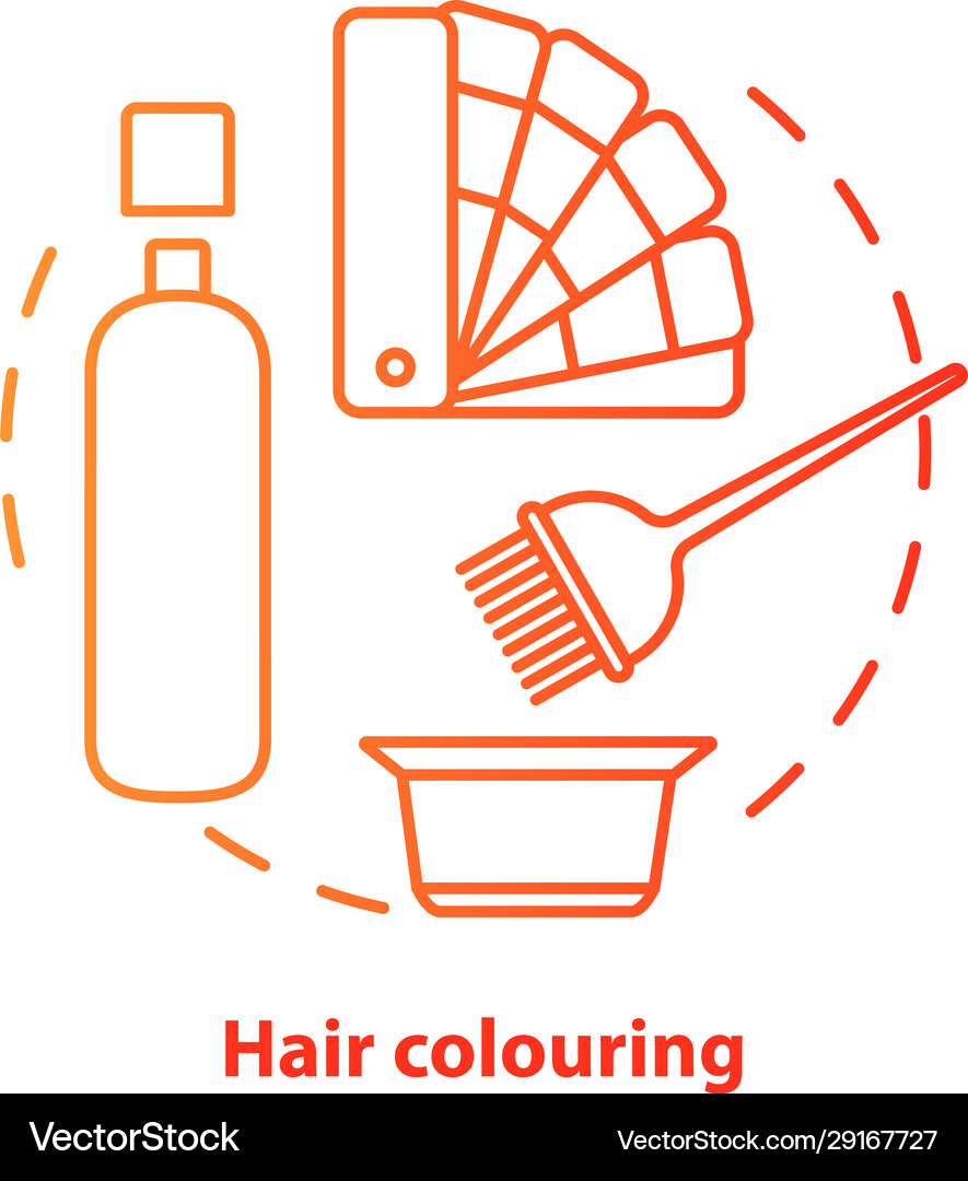 Hair colouring blue concept icon Royalty Free Vector Image