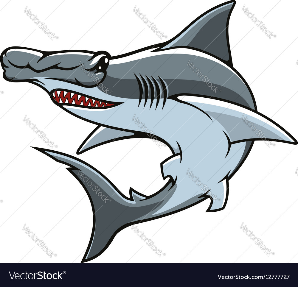 Hammerhead shark isolated mascot icon Royalty Free Vector Hammerhead shark isolated mascot icon Royalty Free Vector