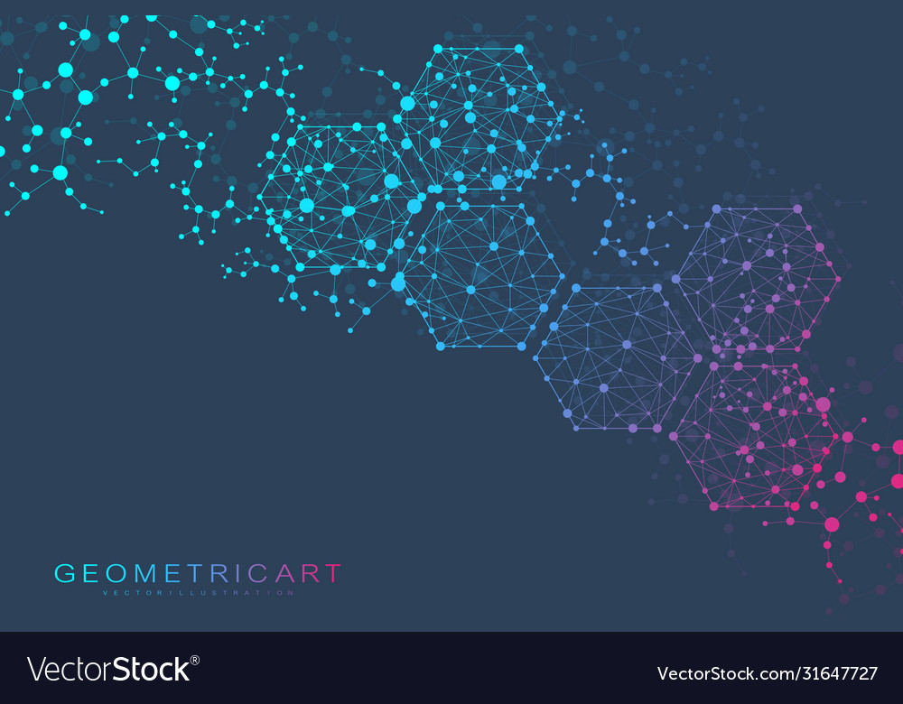 Hexagonal abstract background big data Royalty Free Vector