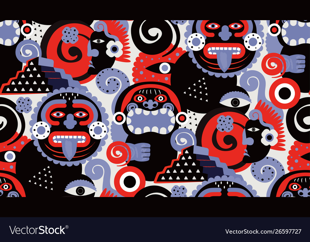 Maya pattern seamless design graphic Royalty Free Vector