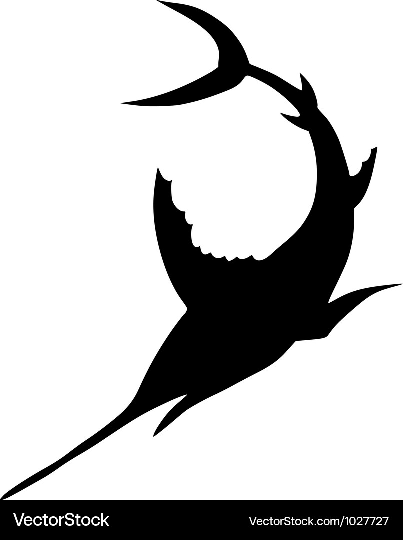 Silhouette of sword fish Royalty Free Vector Image