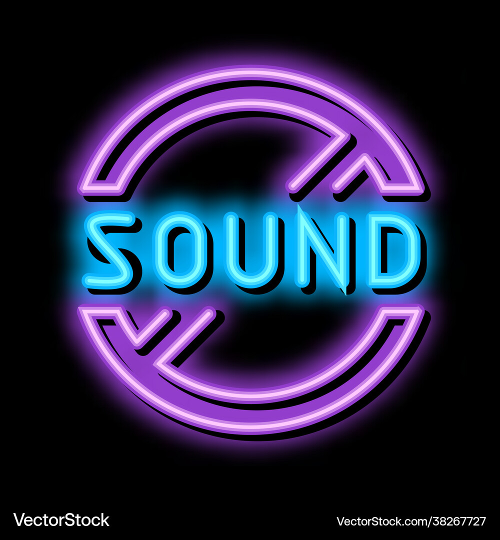 Sound ban neon glow icon Royalty Free Vector Image