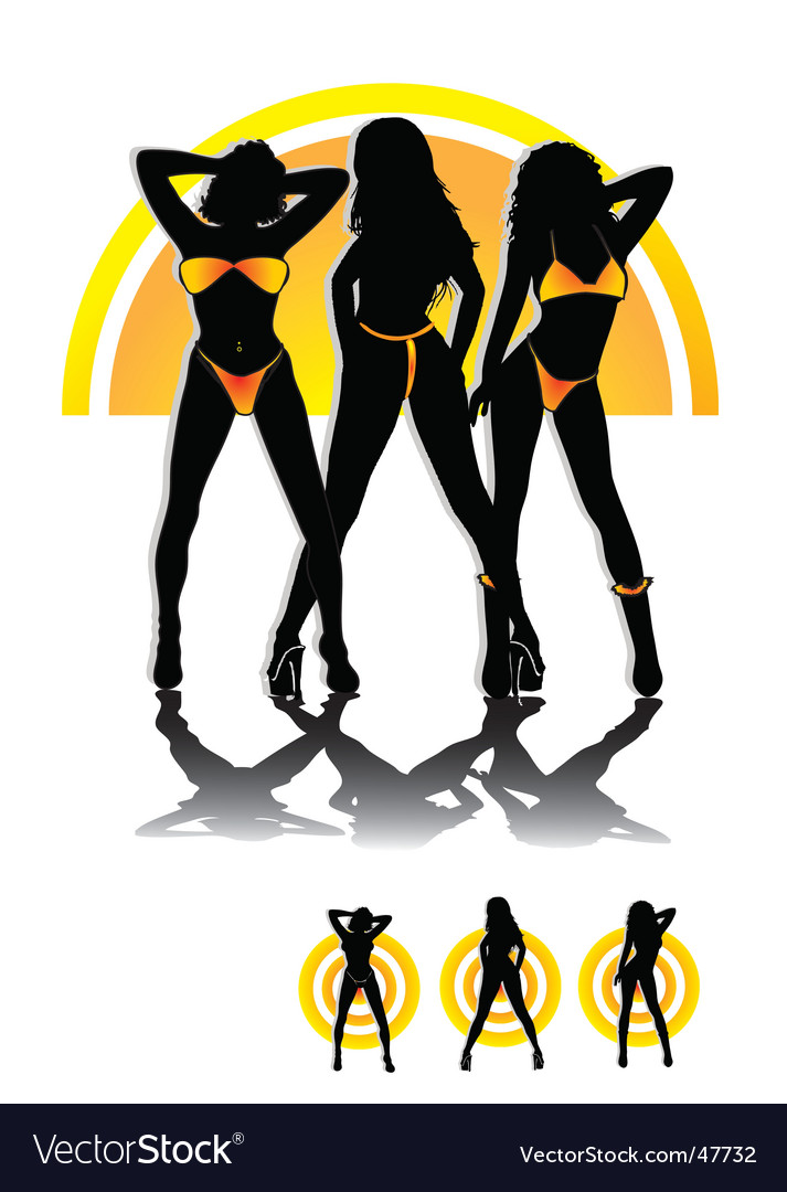 Beach babes Royalty Free Vector Image - VectorStock