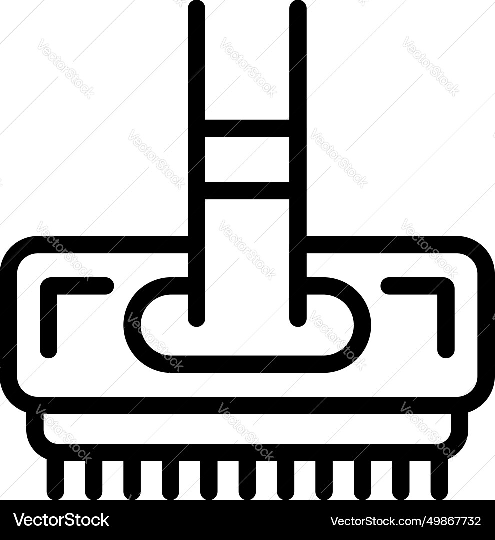 Brush clean mop icon outline broom clean Vector Image