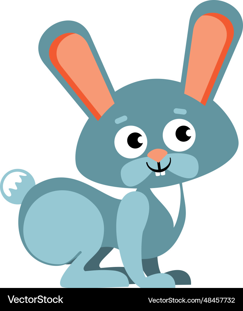 Cartoon rabbit with funny face happy bunny Vector Image