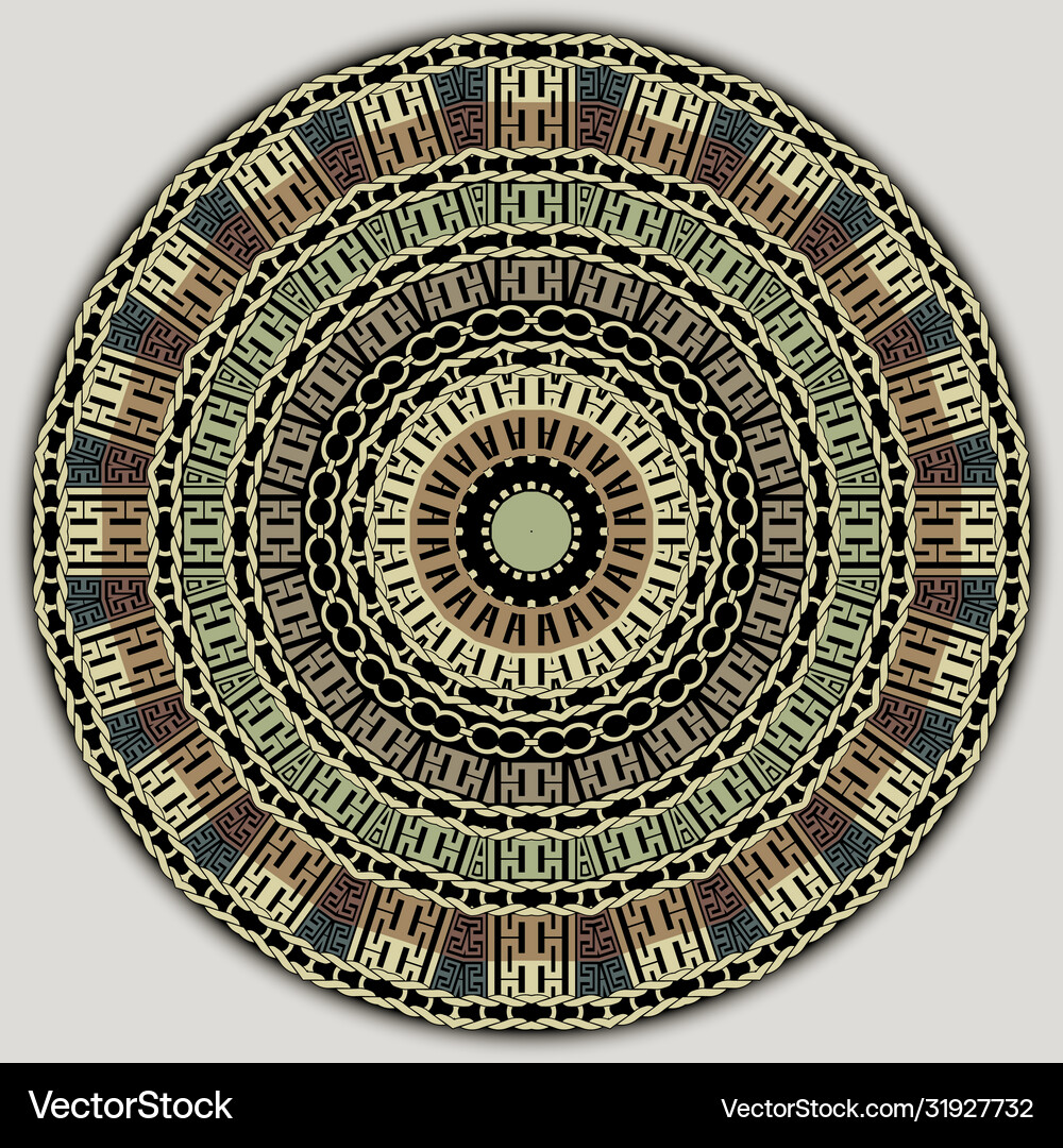 Ethnic greek mandala pattern ornamental colorful Vector Image