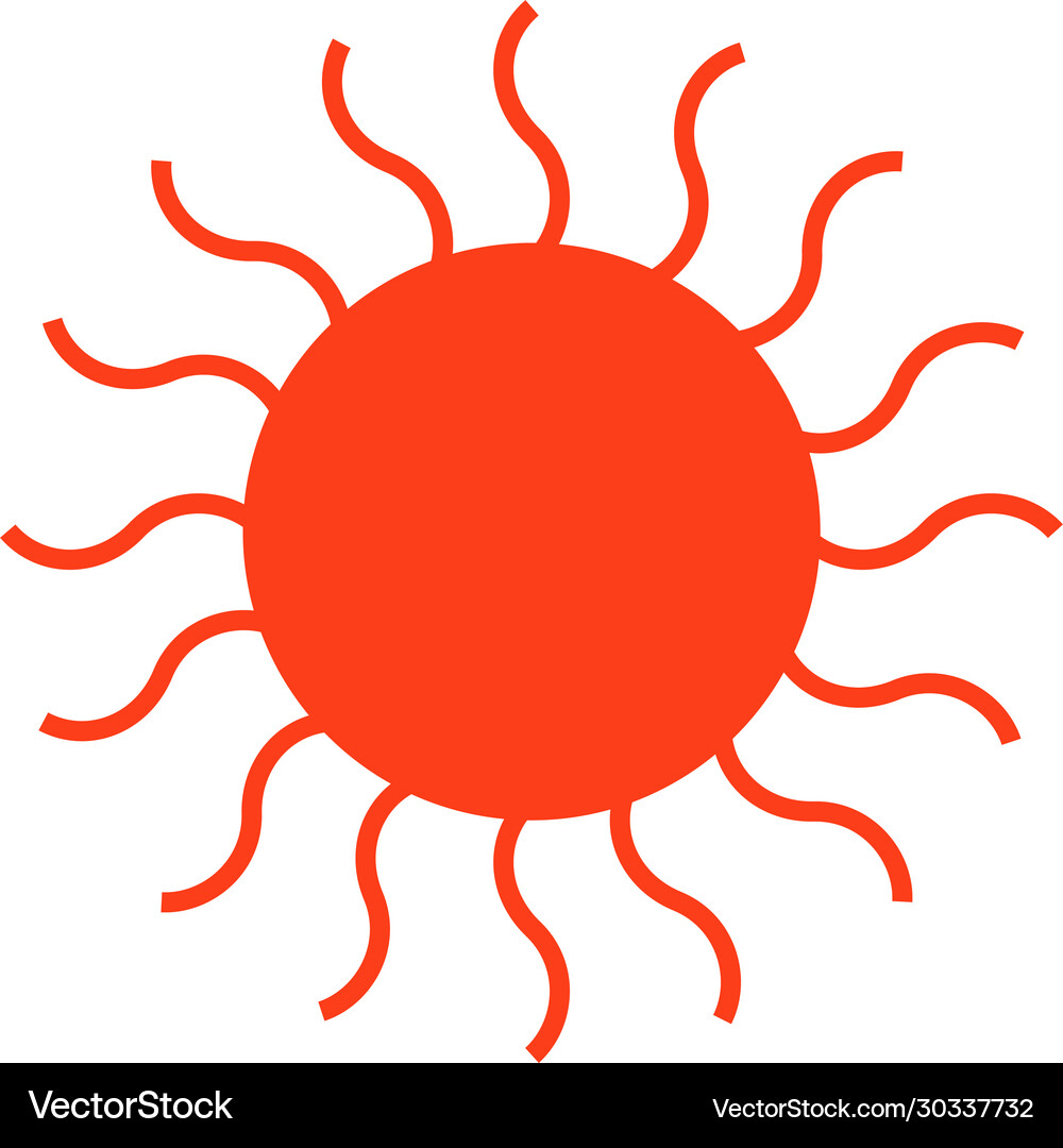 Flat sun icon summer pictograph sunlight symbol Vector Image