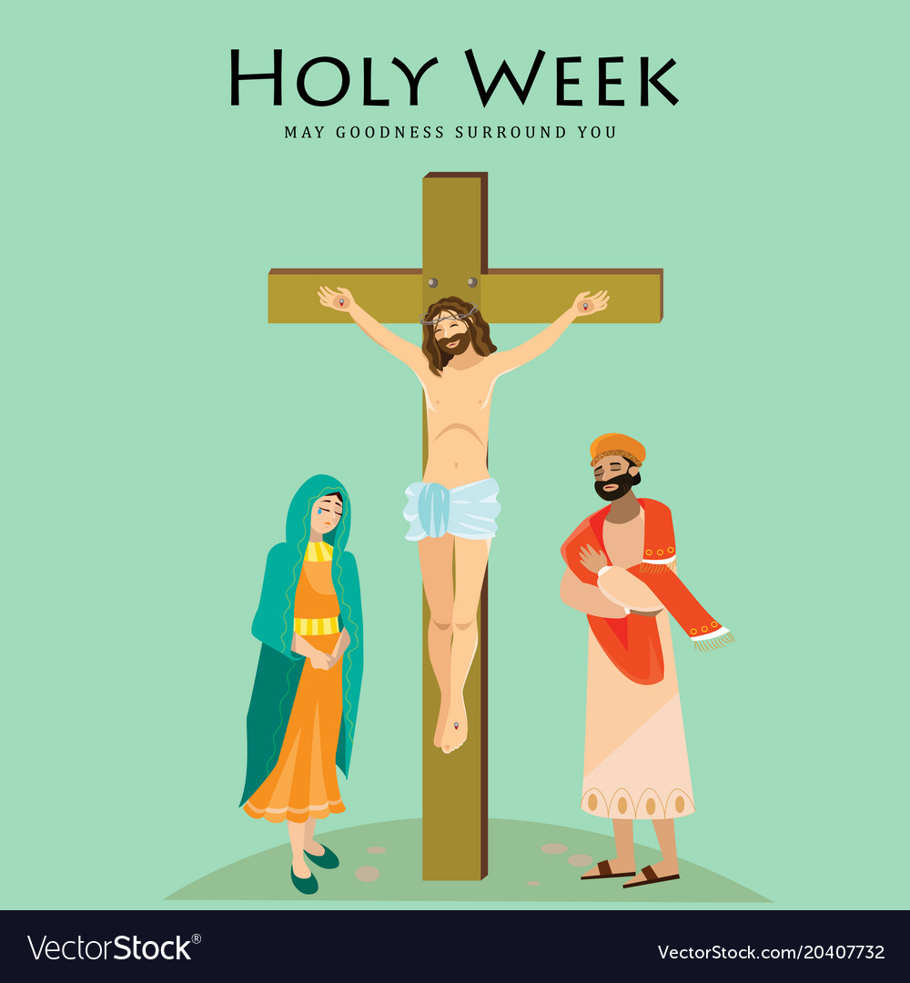 Holy week good friday crucifixion of jesus and Vector Image