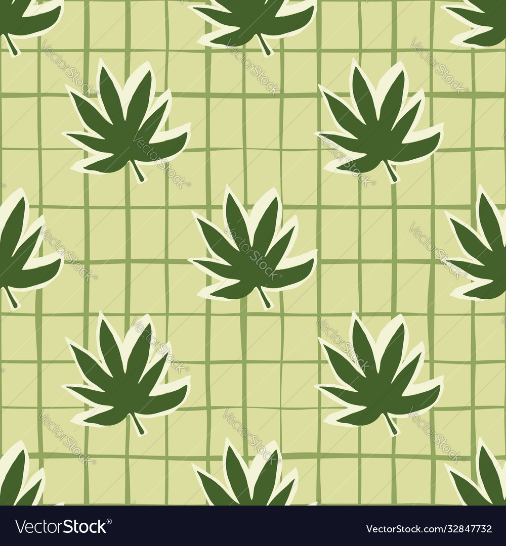 Marijuana Leaf Pattern - Green Royalty Free Vector Image