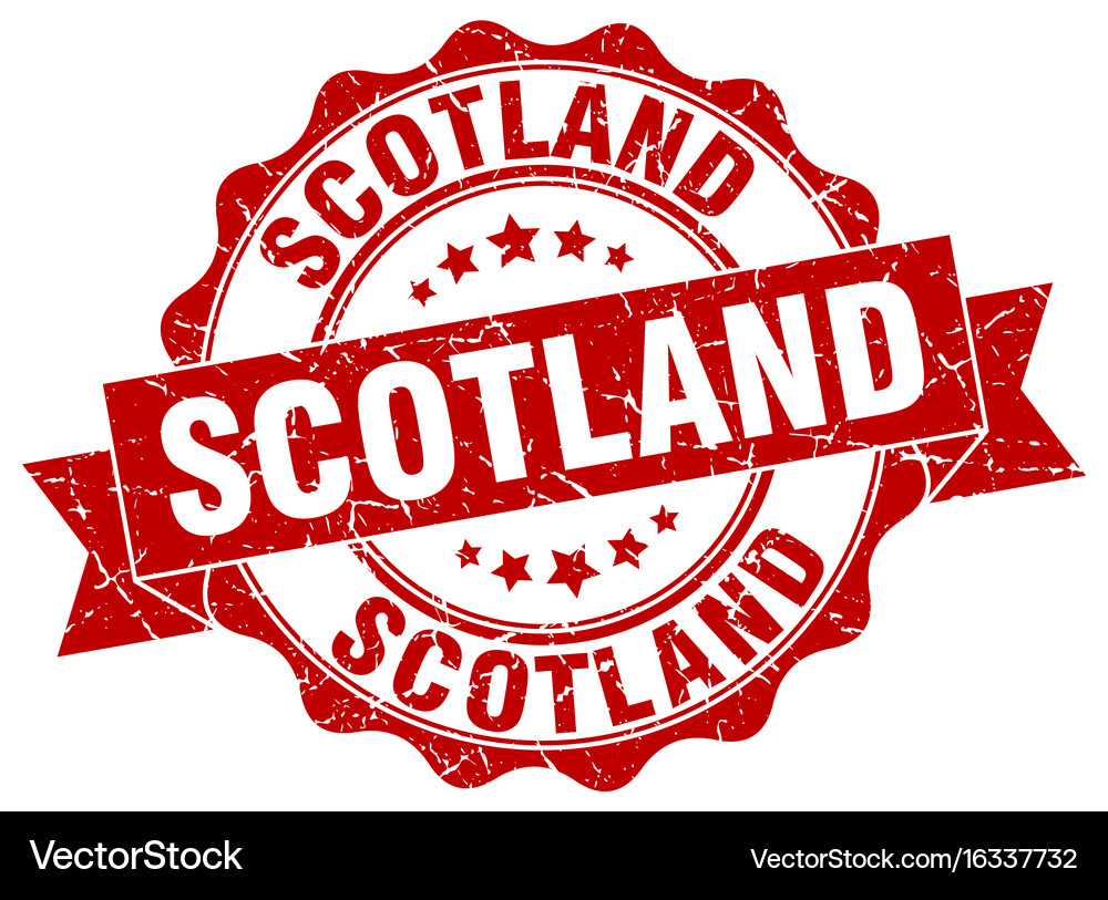 Scotland round ribbon seal Royalty Free Vector Image