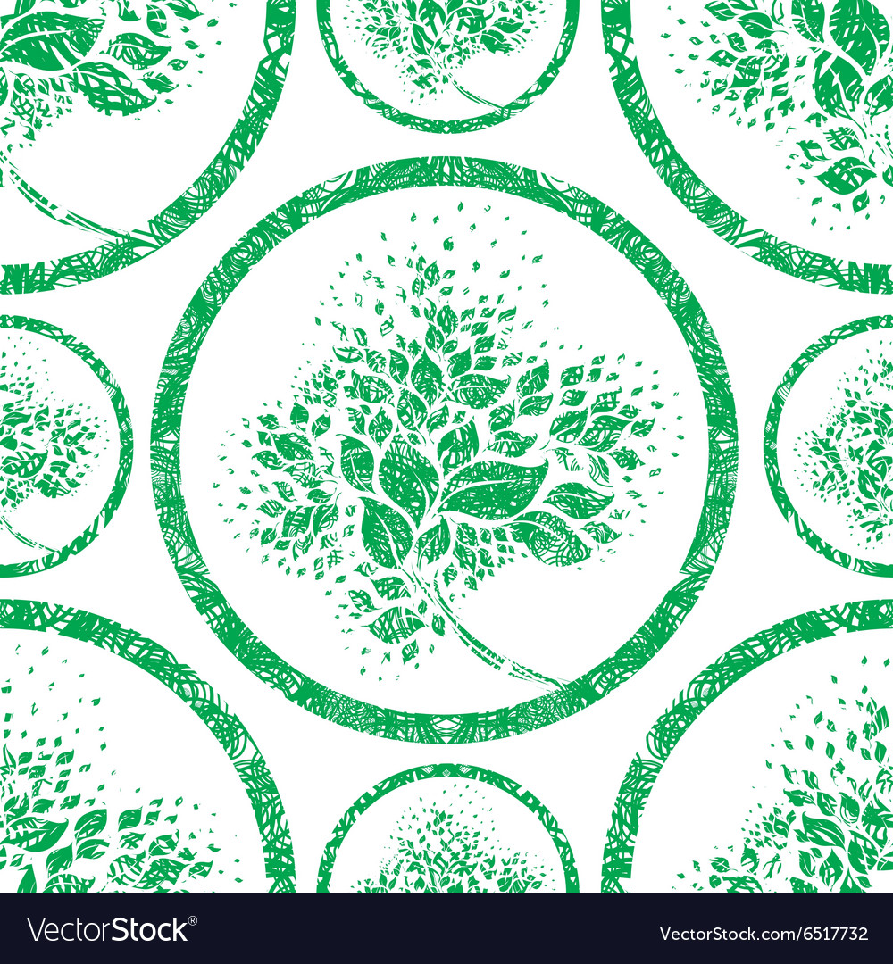 Seamless tree pattern 07 grunge Royalty Free Vector Image