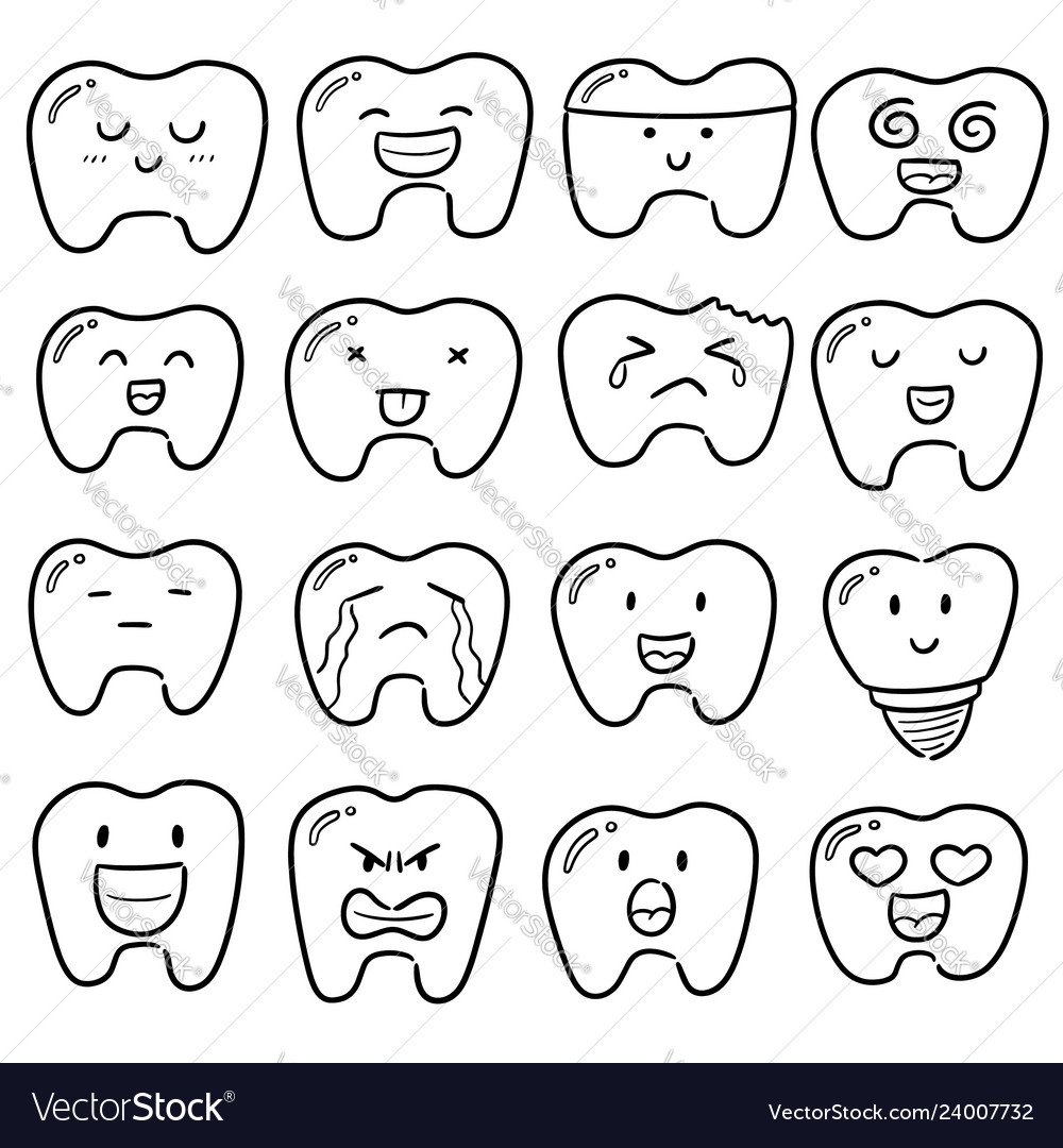 Set teeth Royalty Free Vector Image - VectorStock