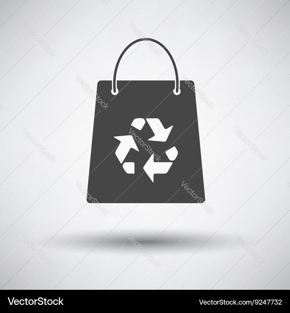 Shopping bag with recycle sign icon Royalty Free Vector