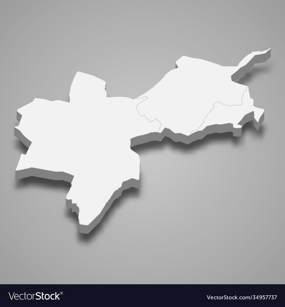 3d isometric map basel stadt is a canton Vector Image