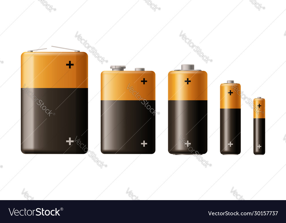 Battery type set Royalty Free Vector Image - VectorStock