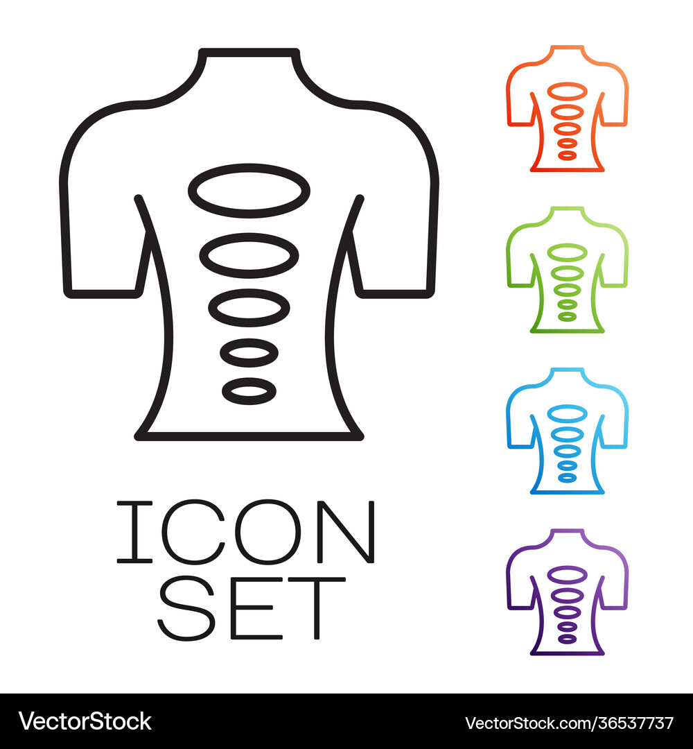 Black line massage stone therapy icon isolated Vector Image