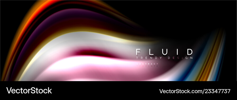 Bright colorful liquid fluid lines on black Vector Image