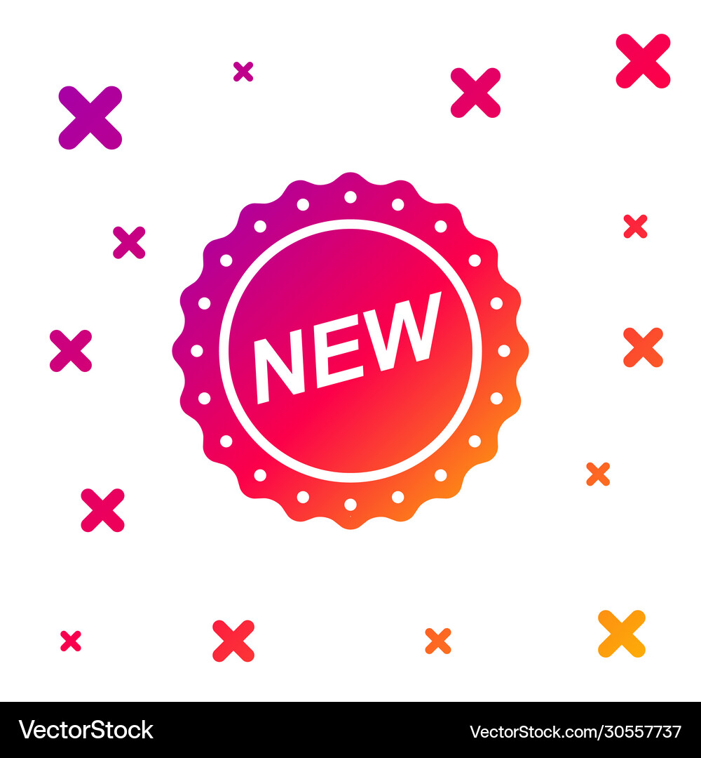 Color label new icon isolated on white background Vector Image