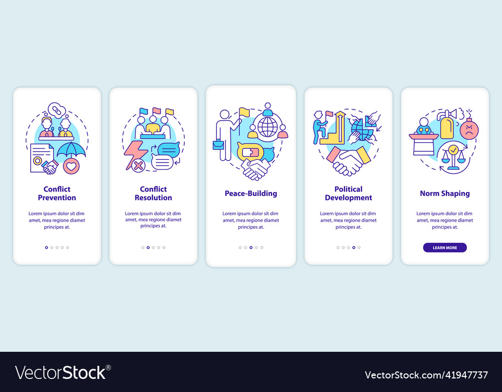 Community Security Onboarding Mobile App Screen Vector Image