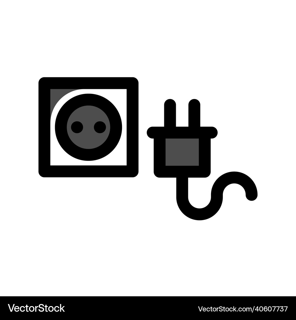 Graphic of plug in icon Royalty Free Vector Image