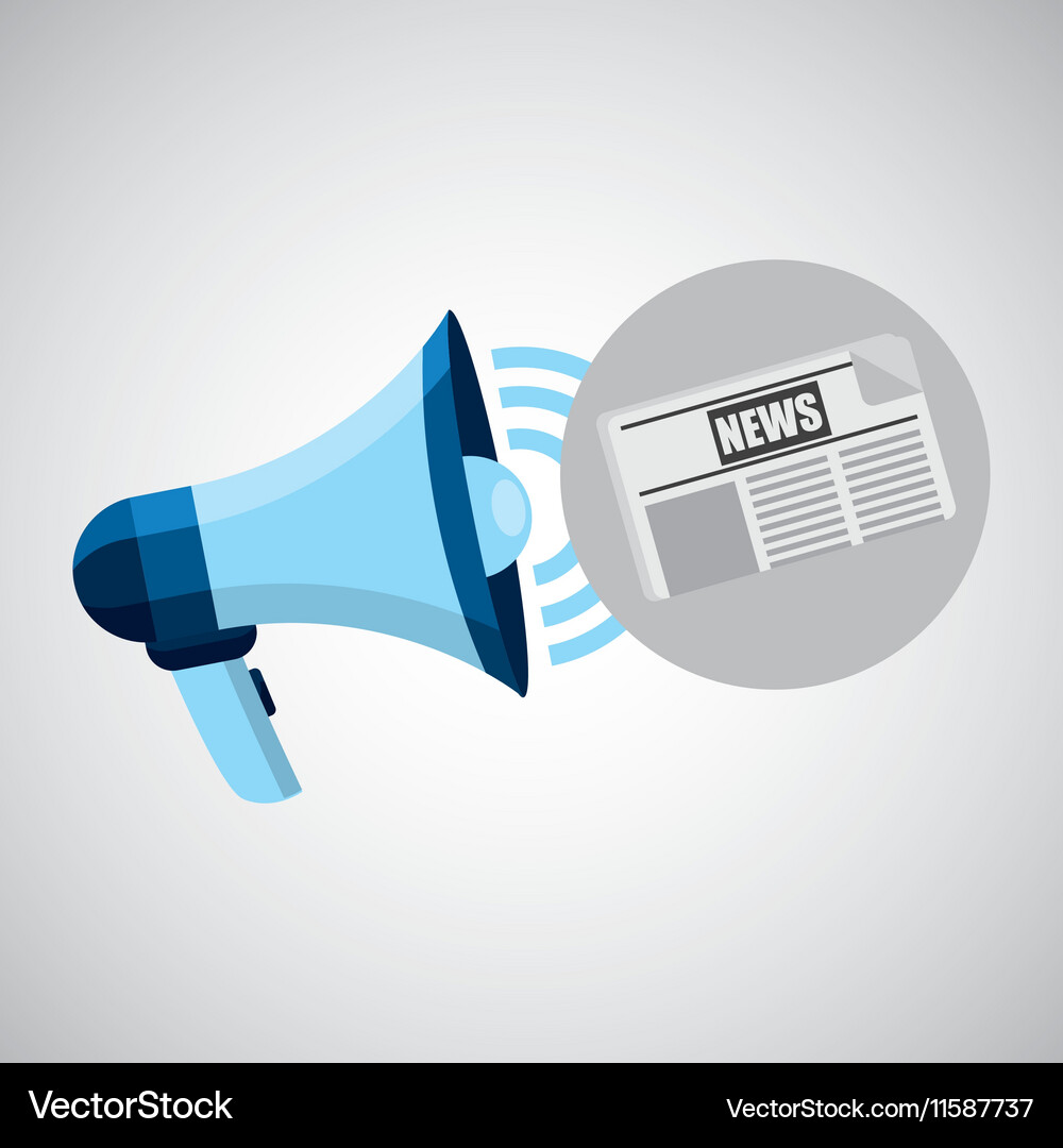 Megaphone concept news paper design Royalty Free Vector