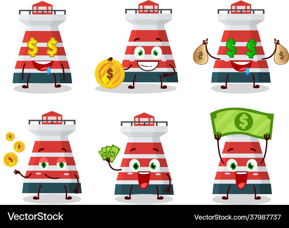 Mercusuar cartoon character with cute emoticon Vector Image