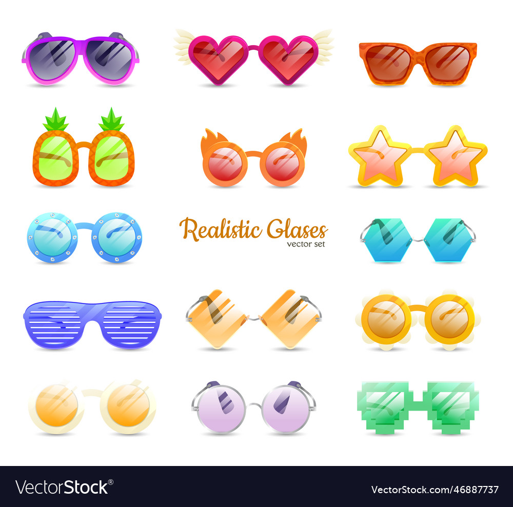 Party Glasses Set Royalty Free Vector Image Vectorstock