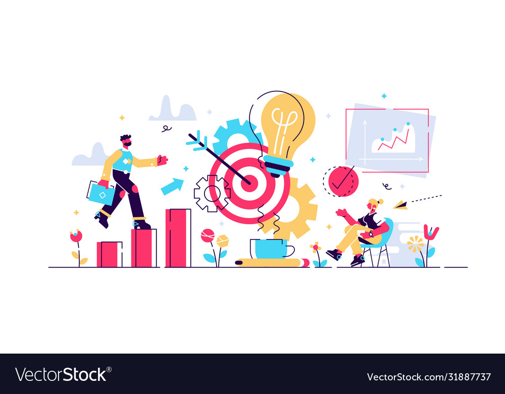 Productivity flat tiny Royalty Free Vector Image