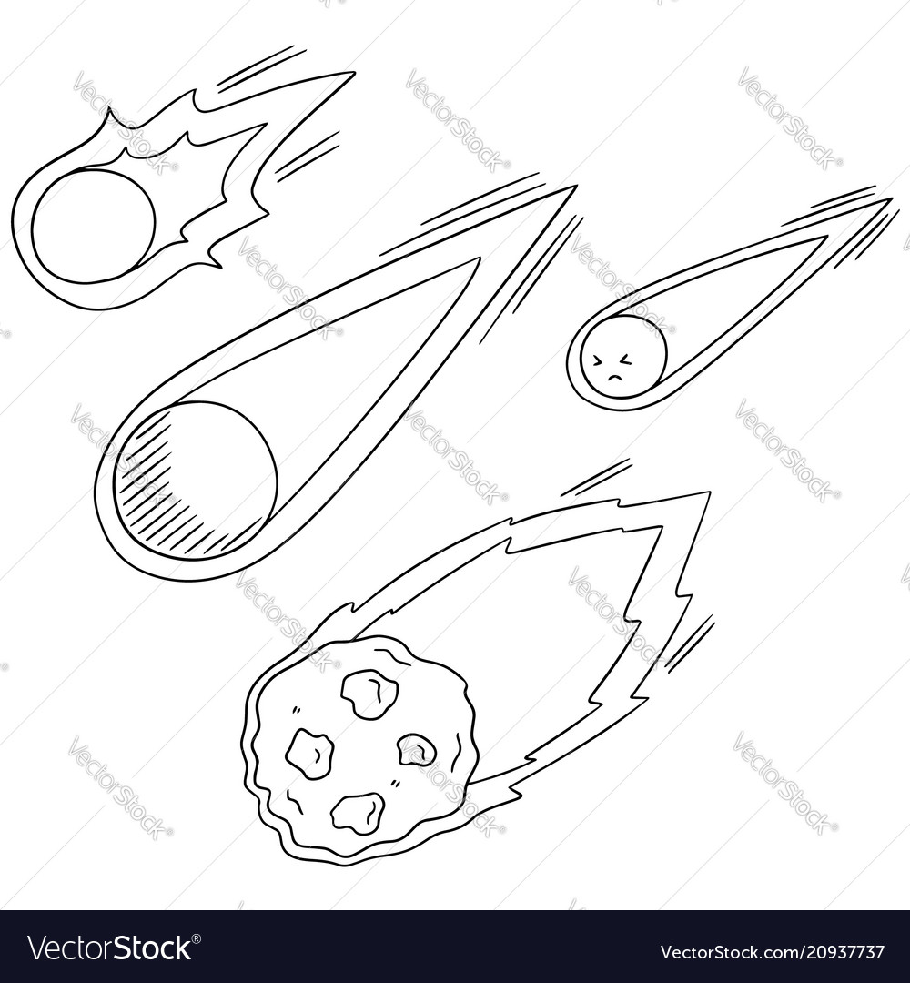 Set comet Royalty Free Vector Image - VectorStock