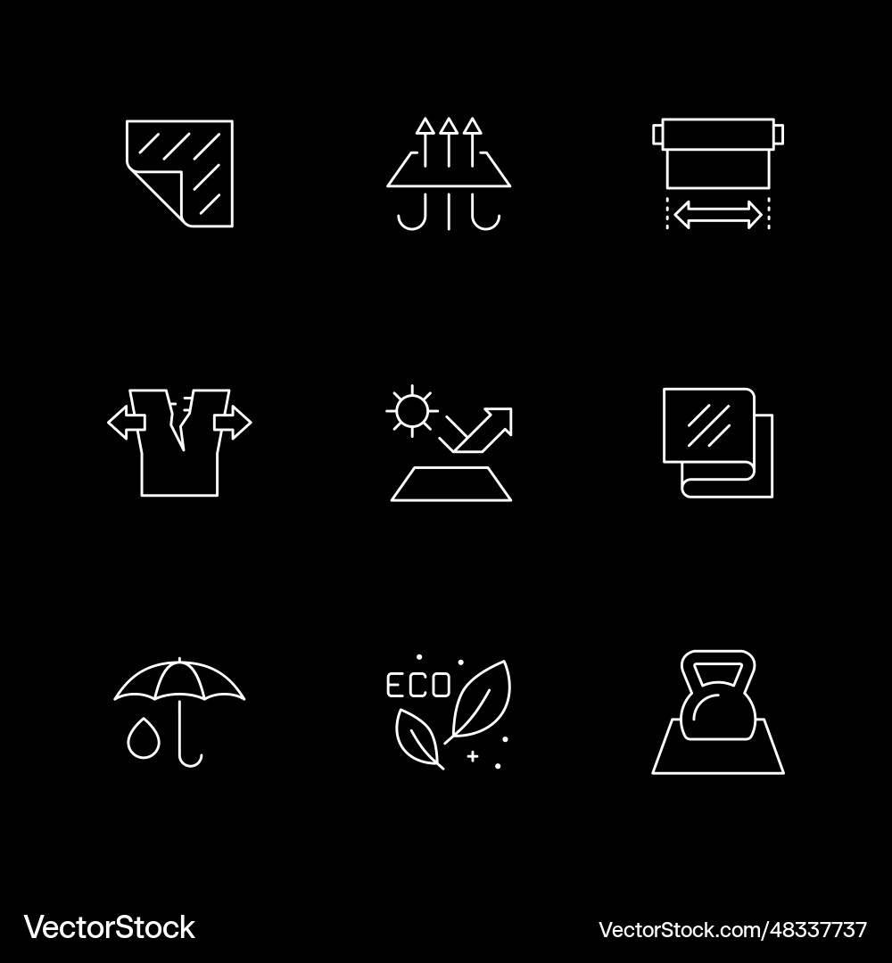 Set line icons of fabric Royalty Free Vector Image