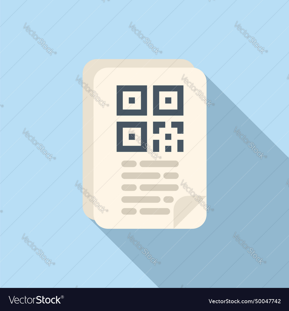 App cell paper code icon flat scanner Royalty Free Vector