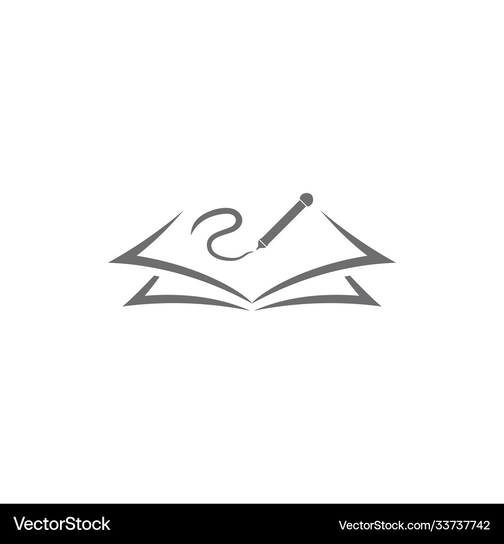 Book and pen writer symbol education Royalty Free Vector
