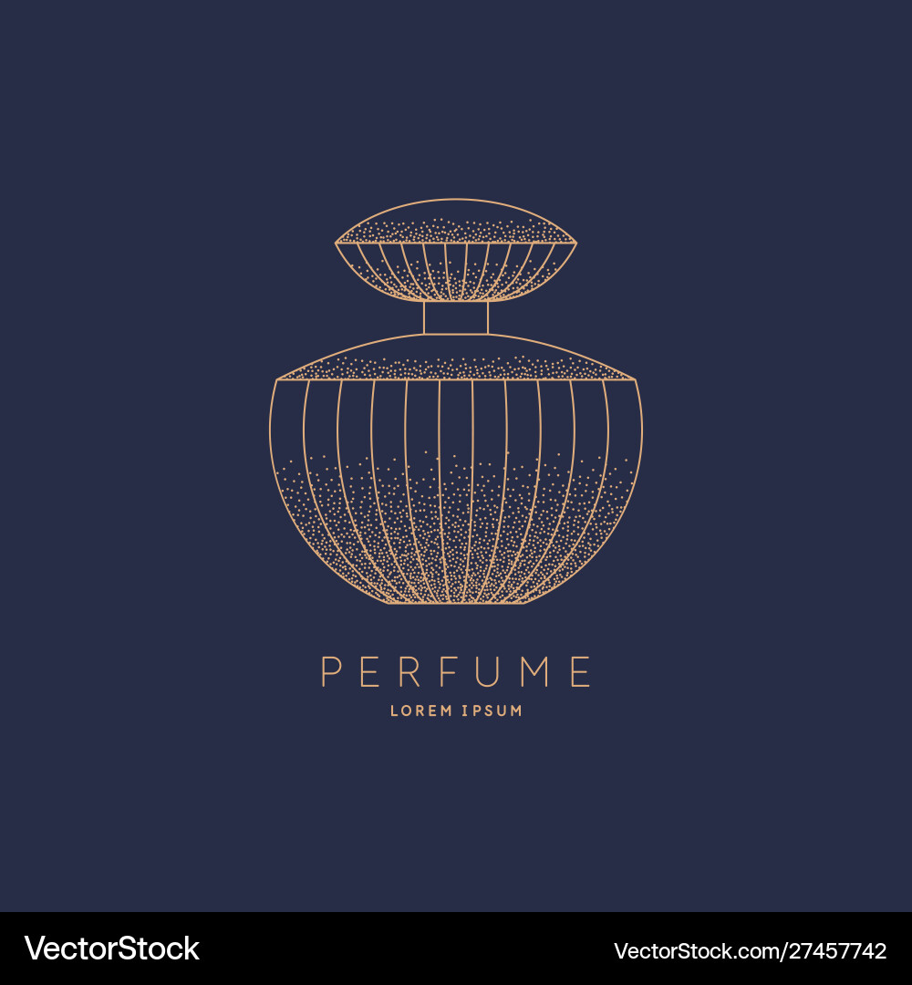 Bottle perfume linear image Royalty Free Vector Image