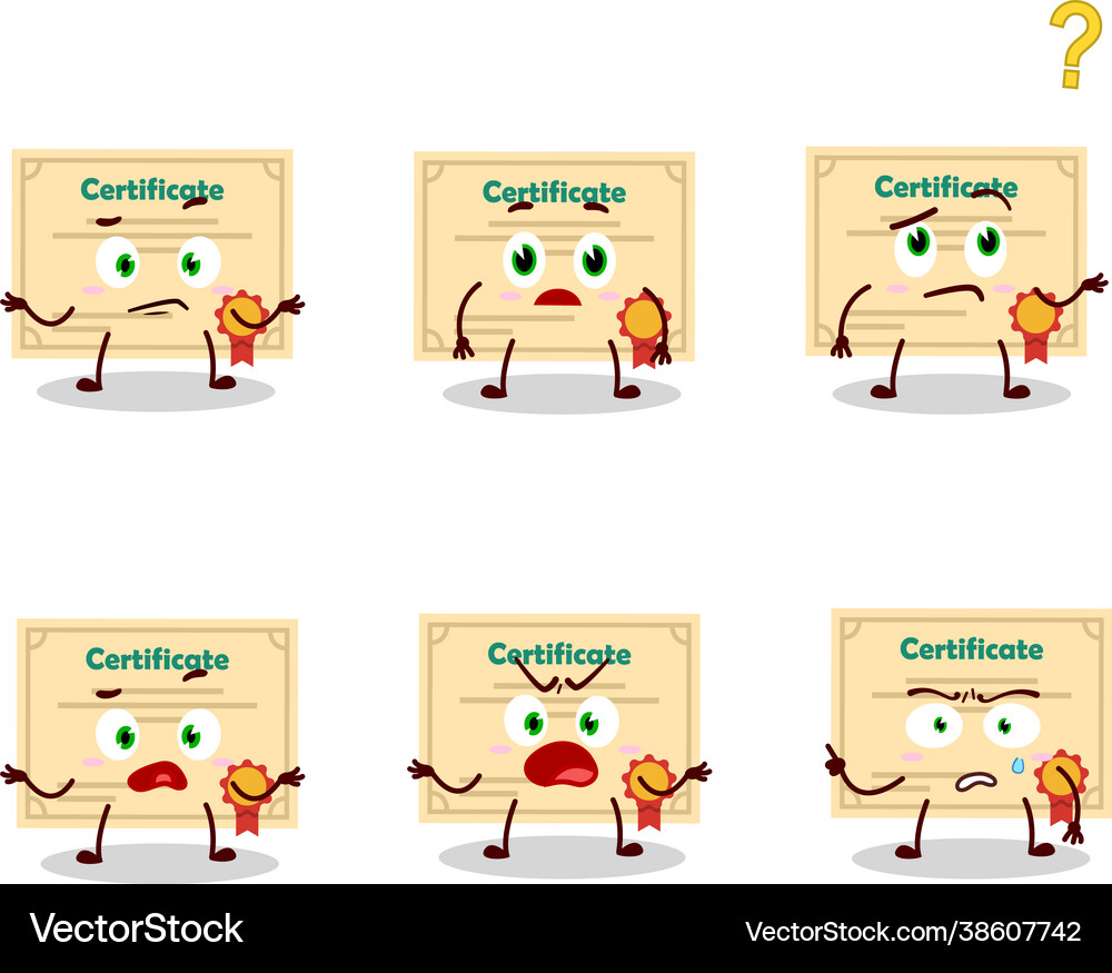 Cartoon character certificate paper with what Vector Image