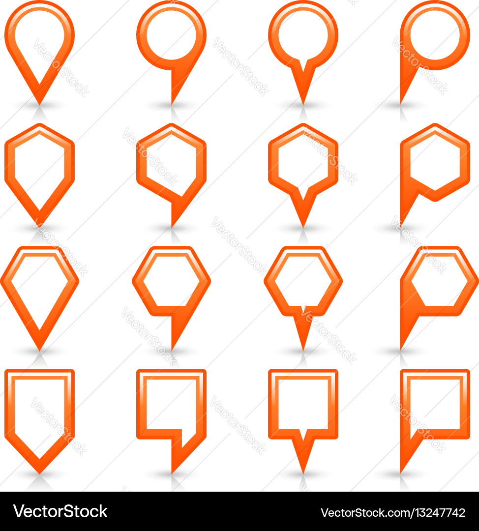 Flat brown color map pin sign location icon Vector Image