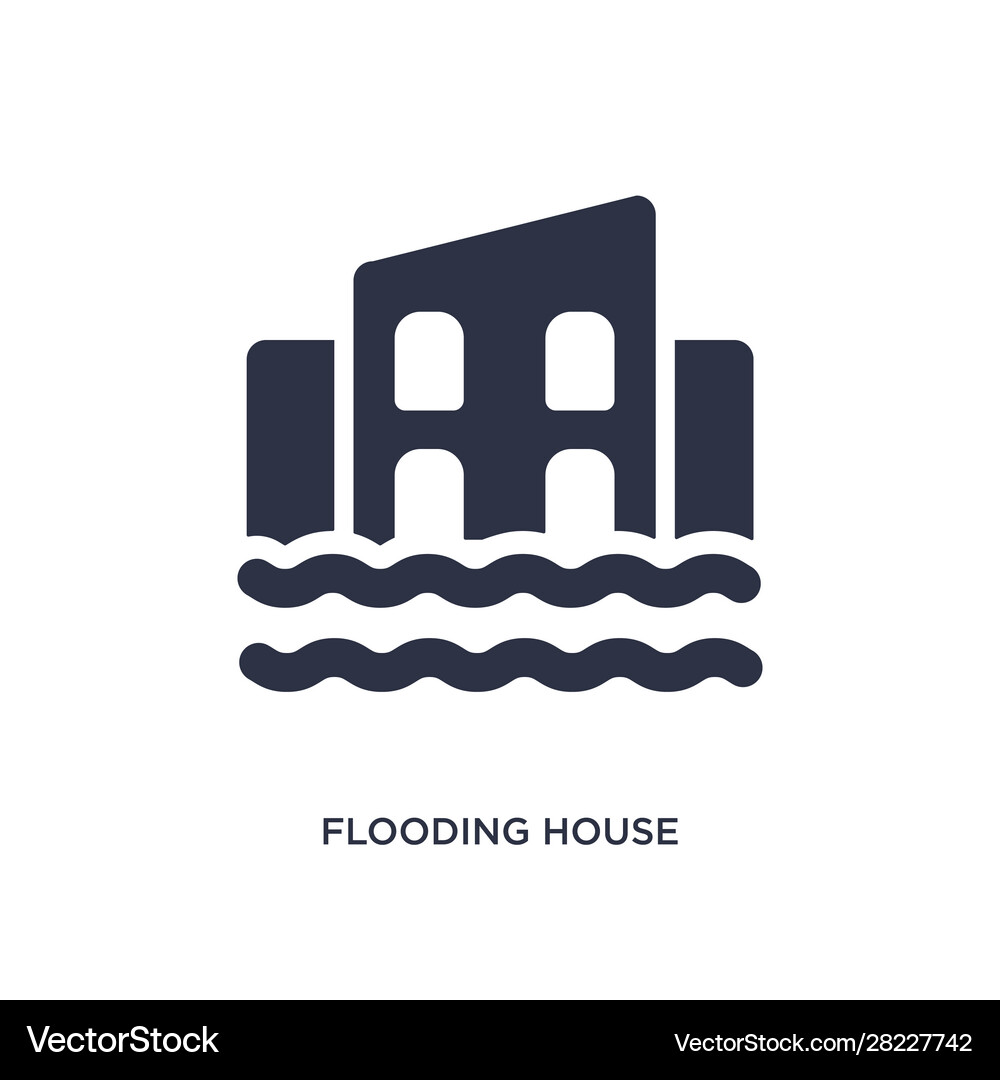 Flooding house icon on white background simple Vector Image